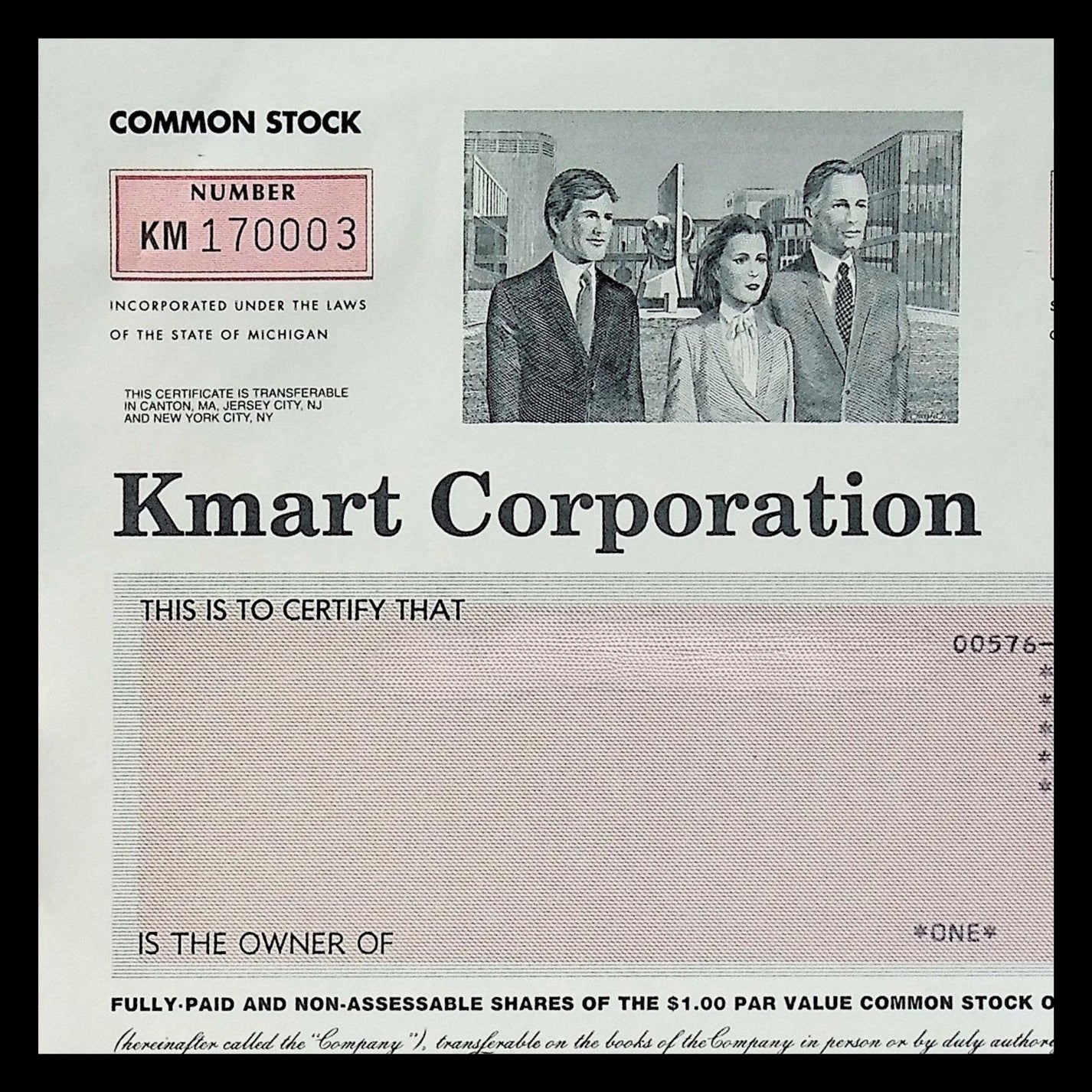 Kmart Corporation Stock Certificate from 2002 w/ Red K logo – Ticker ...