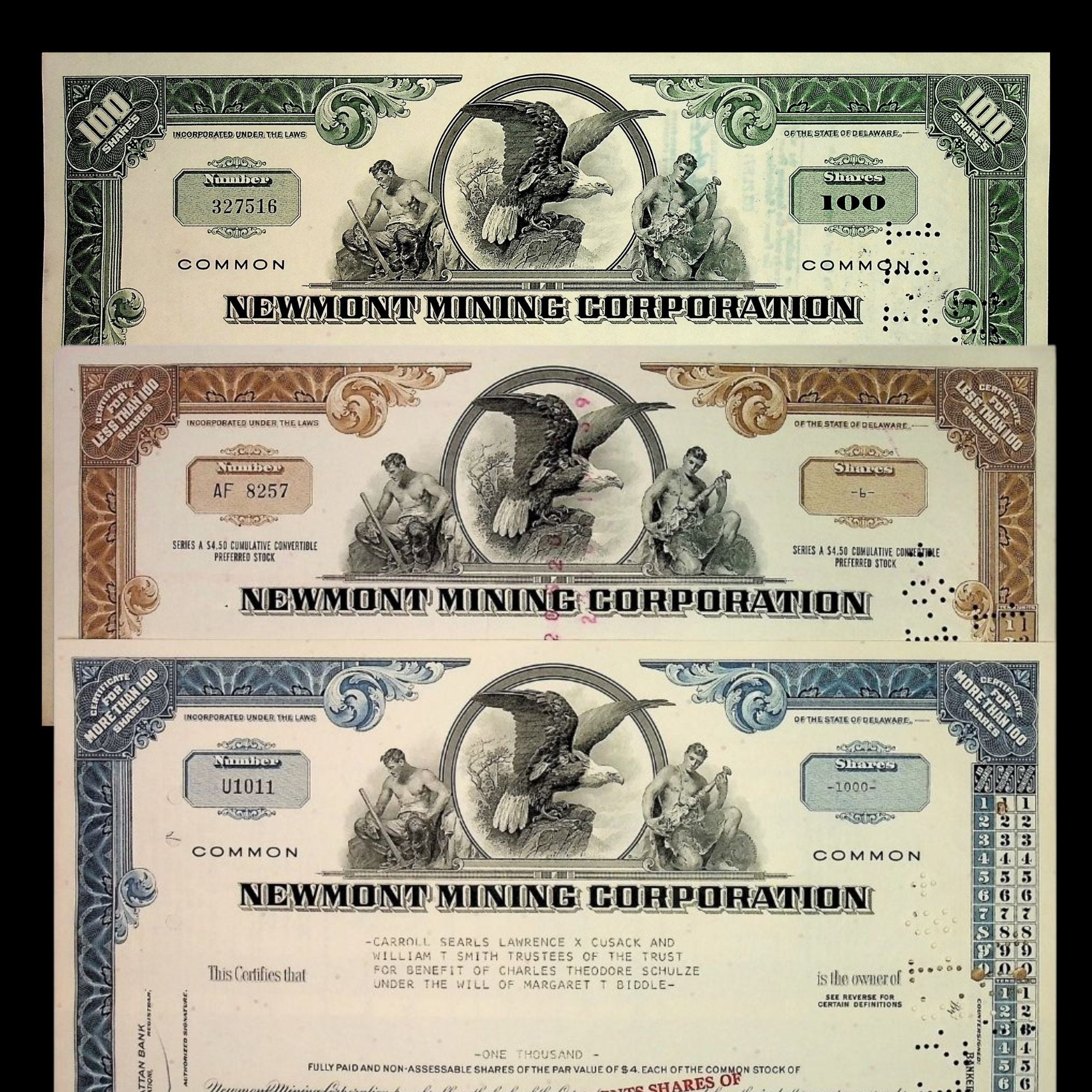 Newmont Mining Corporation (Colorado Gold Mine) Stock Certificate from ...