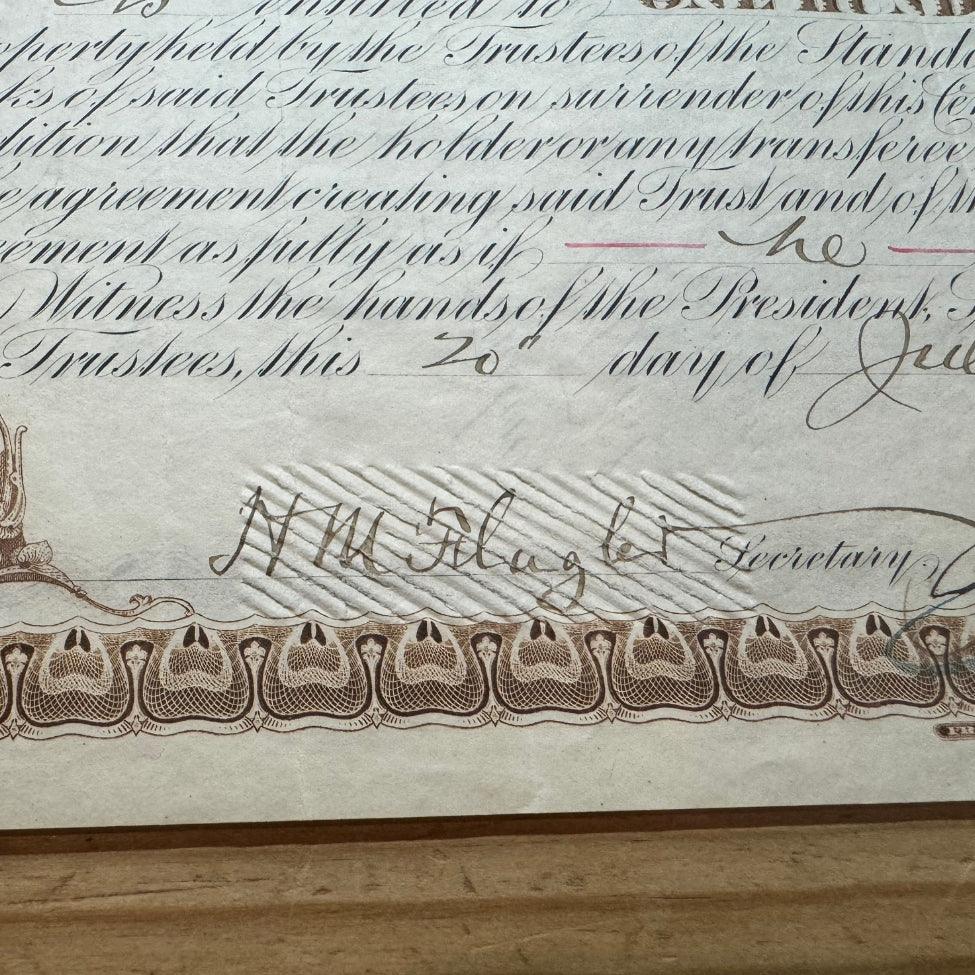 Standard Oil Stock Certificate Signed by John D Rockefeller & Henry Fl ...