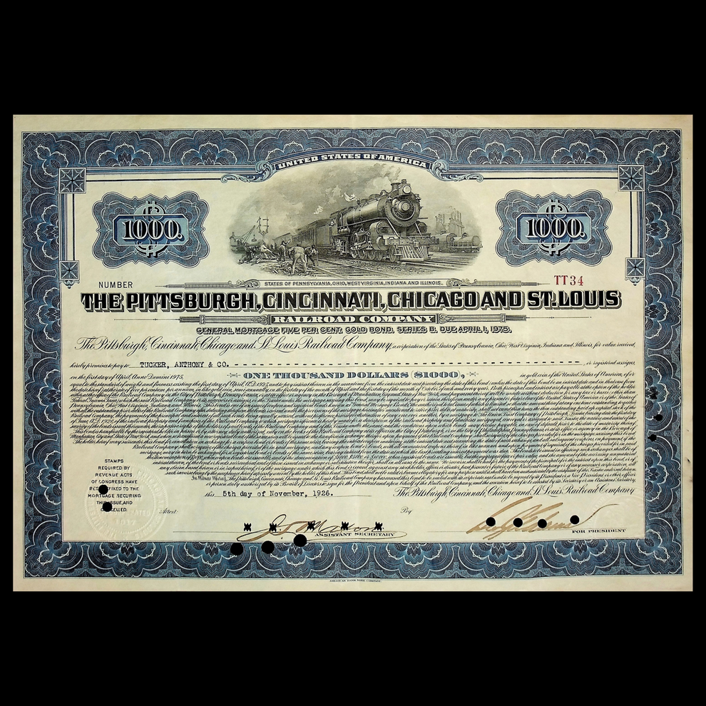 The Pittsburgh, Cincinnati, Chicago and St. Louis Railroad Company Bon ...