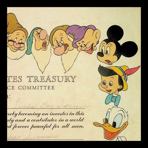 Walt Disney World War 2 US Treasury Bond Certificate from 1945 – Ticker ...