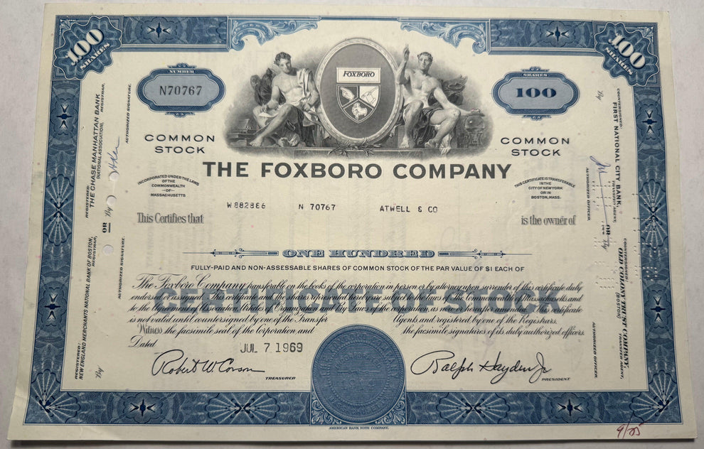 The Foxboro Company Stock Certificate – Ticker History