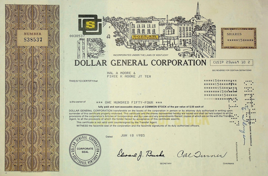 Collectible Retail & Department Store Stock & Bond Certificates for ...